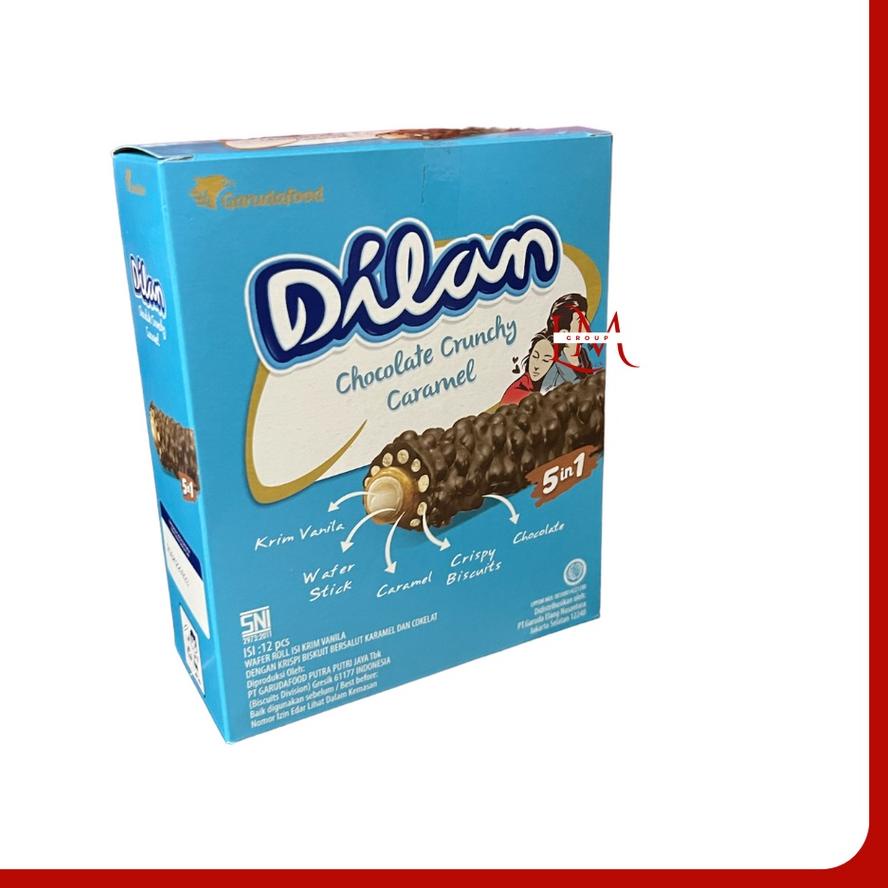 Jual TERBAIK Dilan Chocolate Crunchy Caramel Wafer Rolls 1 Pack Isi 12 ...