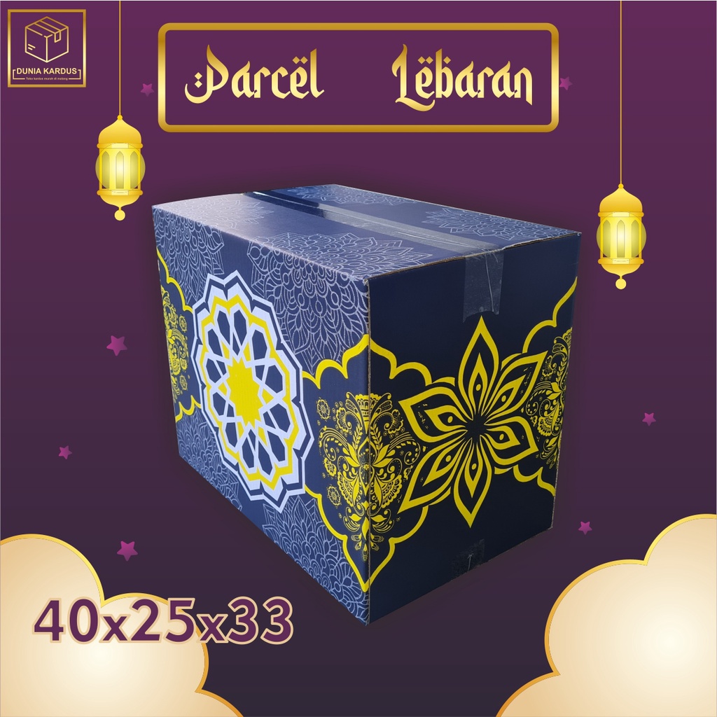 Jual Box Parcel 40x25x33 cm (MOTIF BIRU BATIK) Kardus | Parcel ...