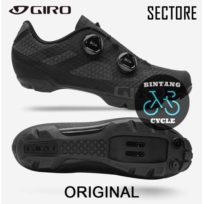 Jual Giro SECTOR Black - Dark Shadow - Sepatu Cleat Sepeda MTB | Shopee ...