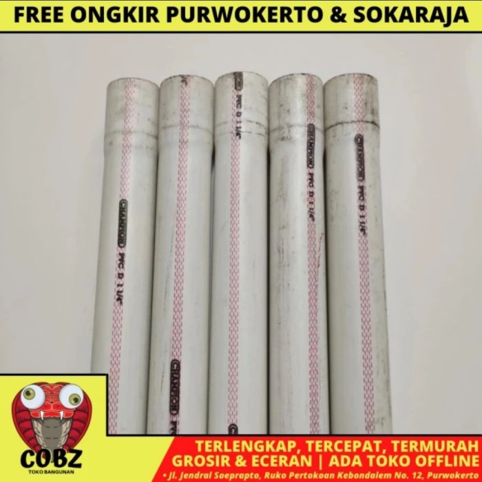 Jual PIPA PRALON PARALON 1 1/4 INCH CHAMPION D STANDAR PER METER ...