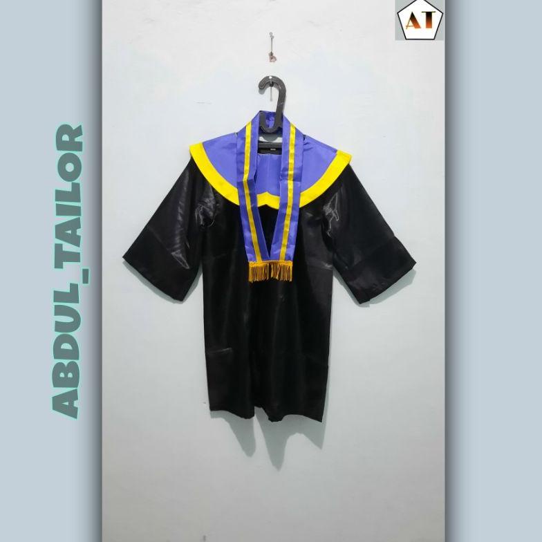 Jual SPECIAL - BAJU TOGA WISUDA TK_BIRU LIST KUNING | Shopee Indonesia
