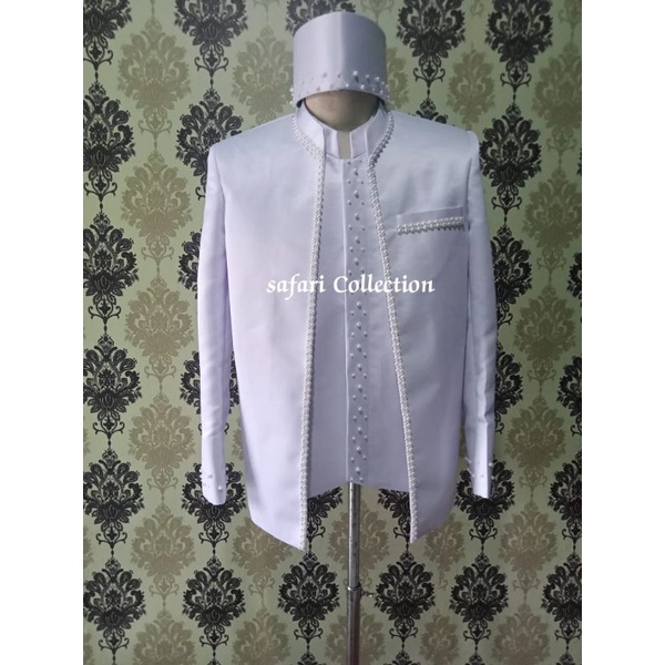 Jual Beskap pengantin basofi tabur mutiara/Beskap akad pria | Shopee ...