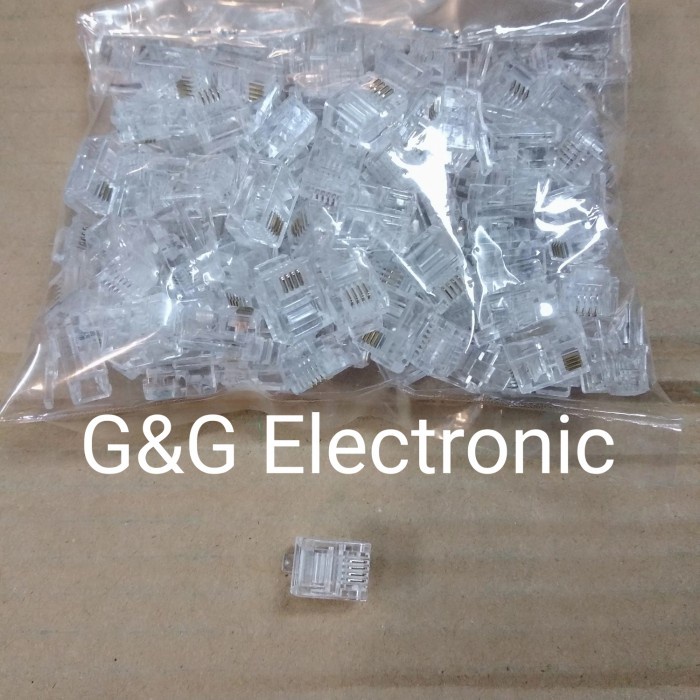 Jual Kabel Konektor Konektor Rj 11 4 Pin 100Pcs | Shopee Indonesia