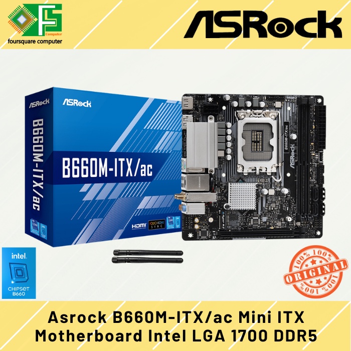 Jual Motherboard Asrock B660M-ITX/ac Intel LGA 1700 Gen 12 Dan 13 Mini ...