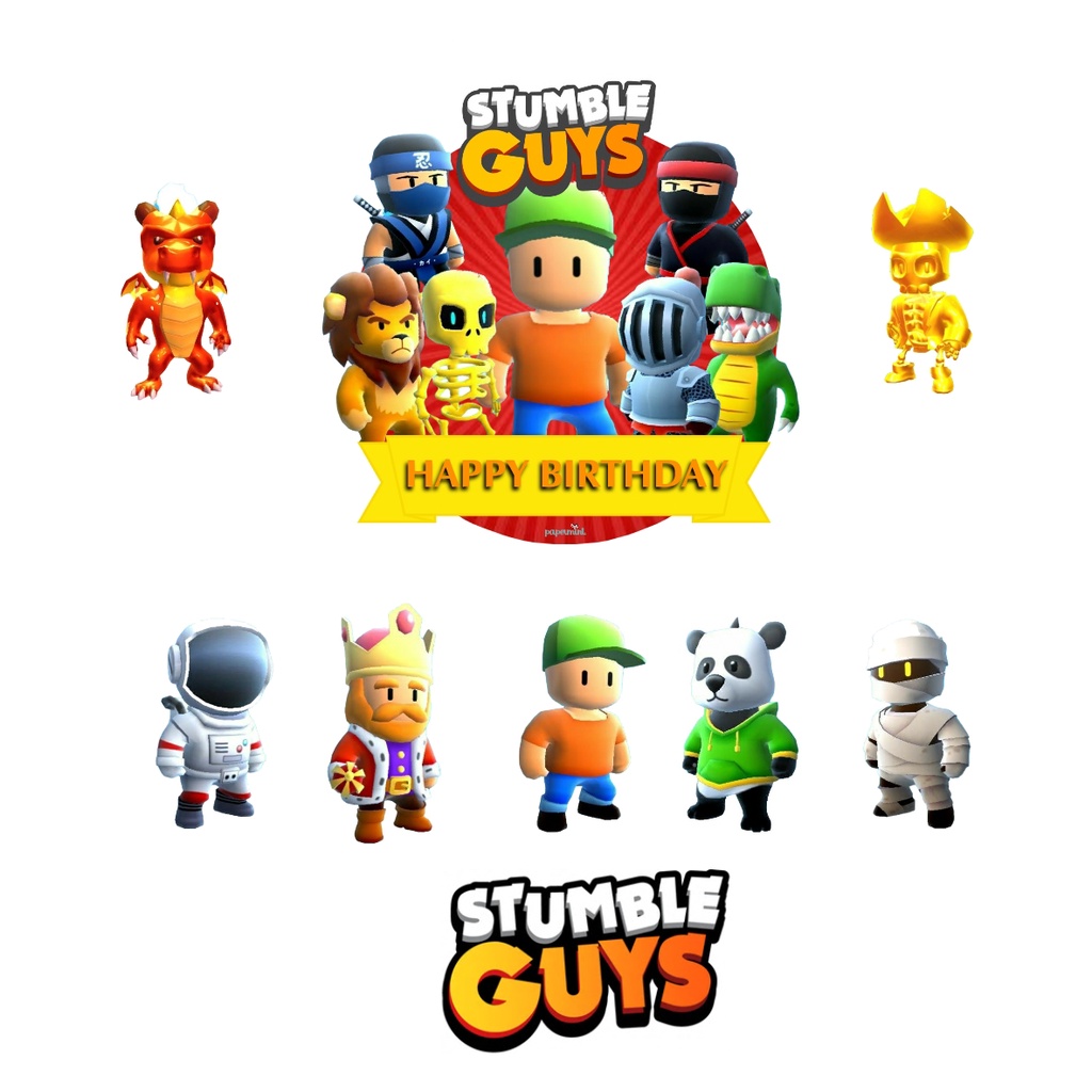 Jual cake topper hiasan kue banner STUMBLE GUYS | Shopee Indonesia