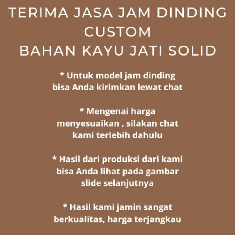 Jual Jasa Custom Jam Dinding Kayu Jati Berkualitas | Shopee Indonesia