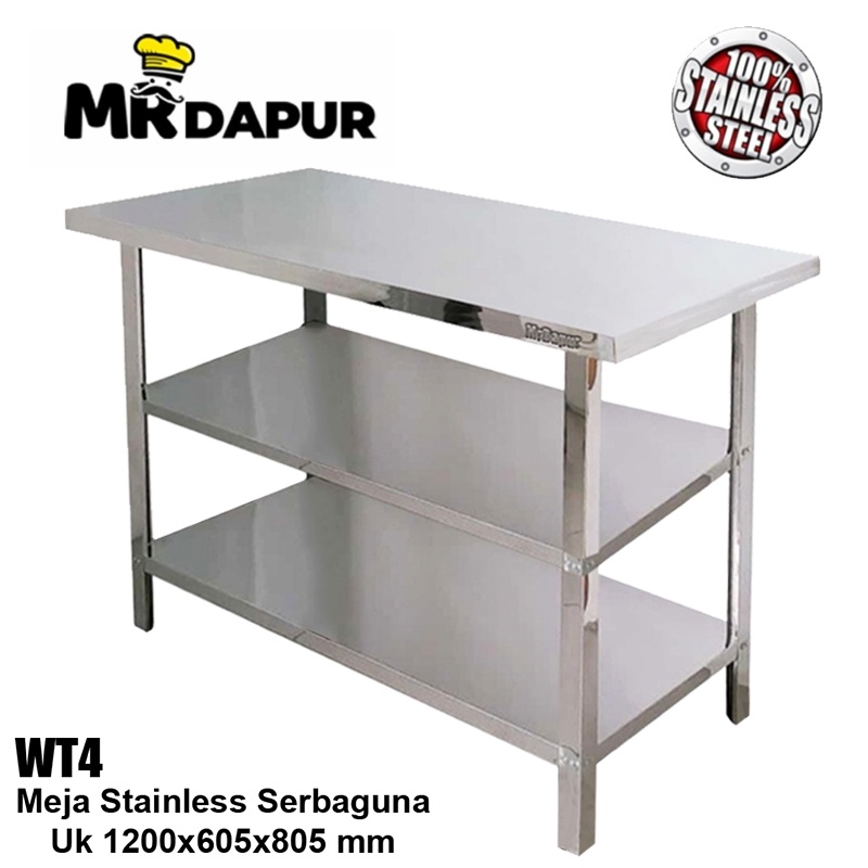 Jual Meja Stainless Steel MrDapur WT 4 Dapur Kitchen | Shopee Indonesia