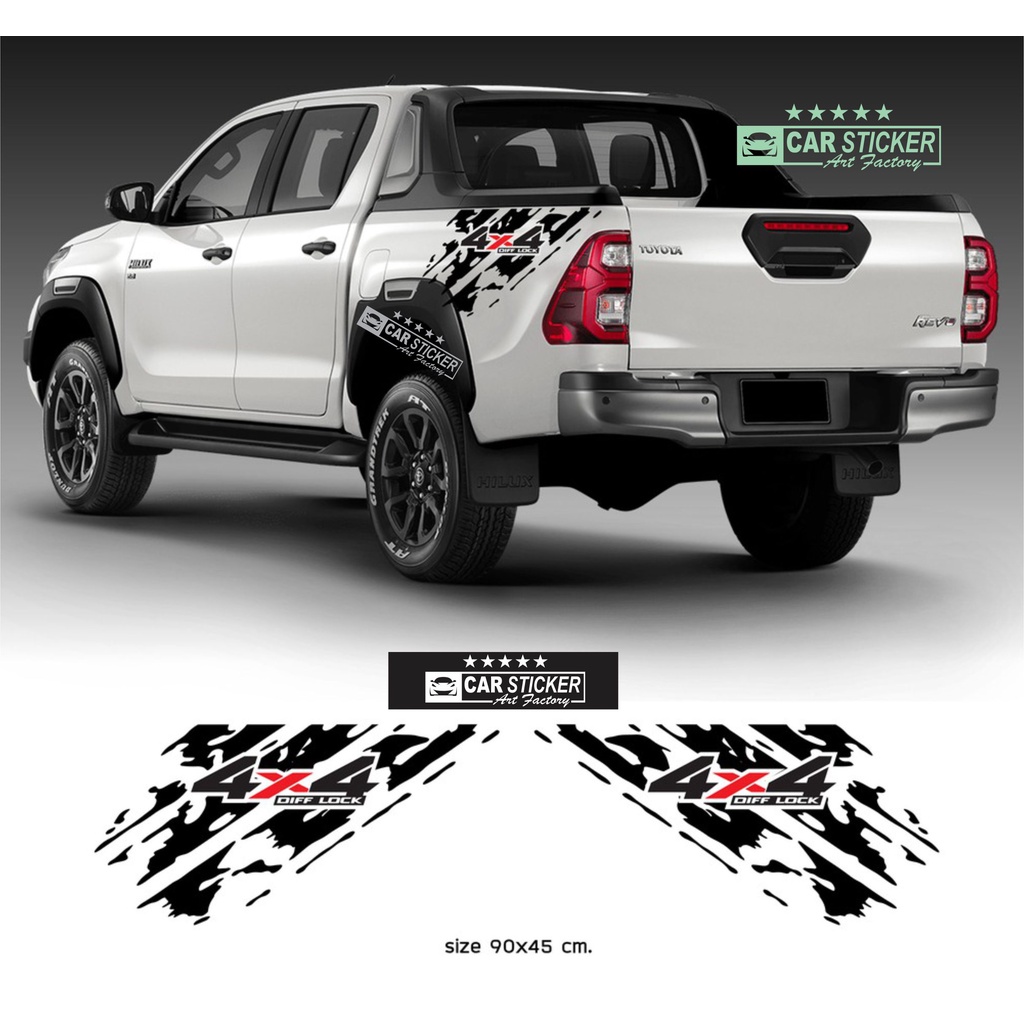 Jual HILUX02 Sticker 4x4 off road sticker mobil toyota hilux sticker ...