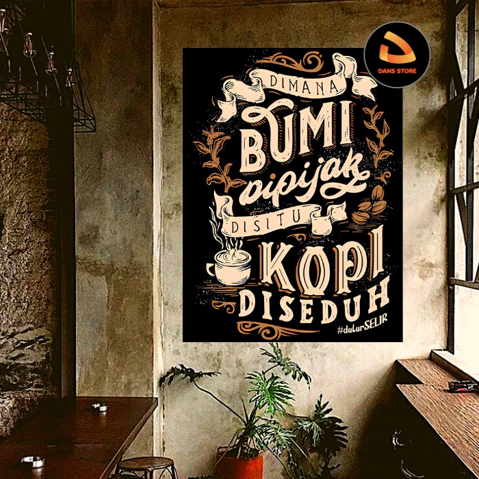 Jual Poster Kayu Cafe Resto Hiasan Dinding Warkop dan Resto CF19 ...