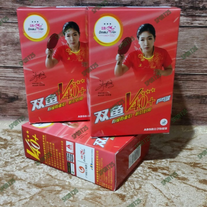 Jual Bola Pingpong Tenis Meja Double Fish Doublefish V40+ *3 Isi 6 ORIGINAL | Shopee Indonesia