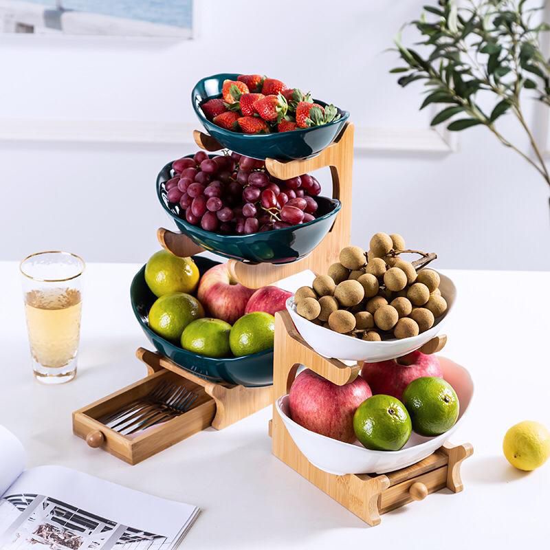 Jual [ READY STOCK ] Tempat Buah 2 Tingkat Mewah Nordic / Tempat Buah 3 ...
