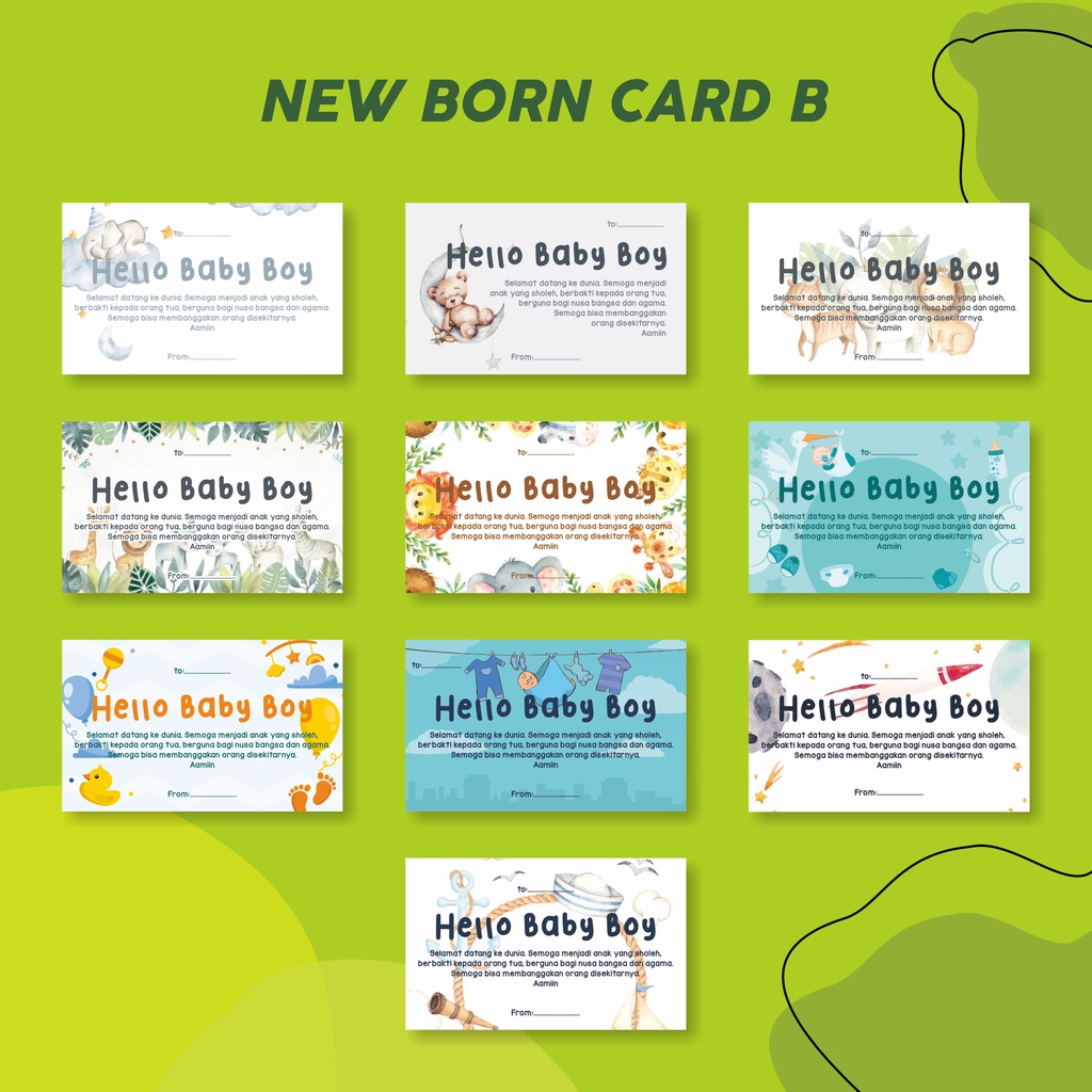 Jual (NEW BORN CARD) KARTU UCAPAN KELAHIRAN/ SELAMAT LAHIR/ UCAPAN KEHAMAILAN NB-B | Shopee ...