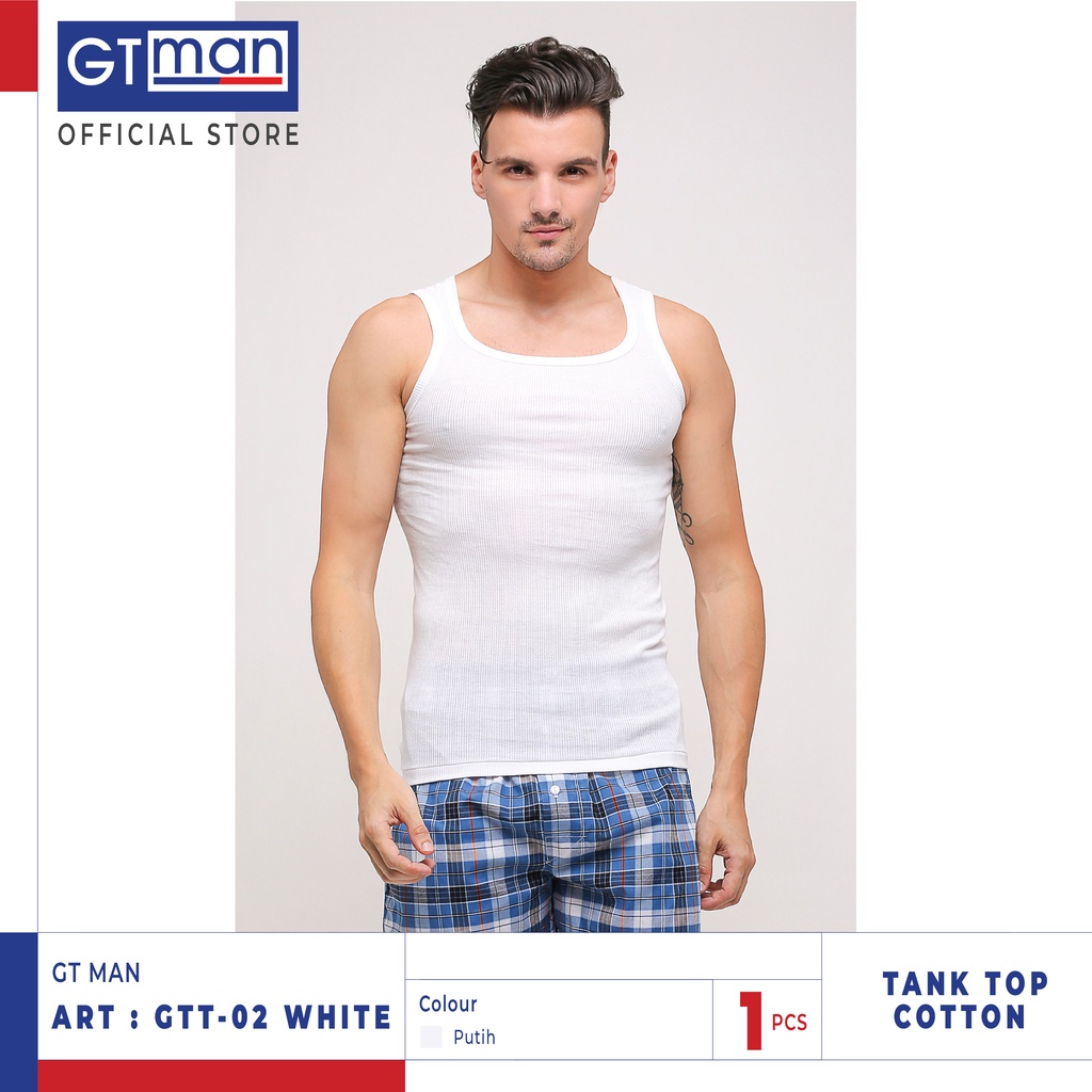 Jual GT MAN- TANK TOP PUTIH - GTT02 | Shopee Indonesia