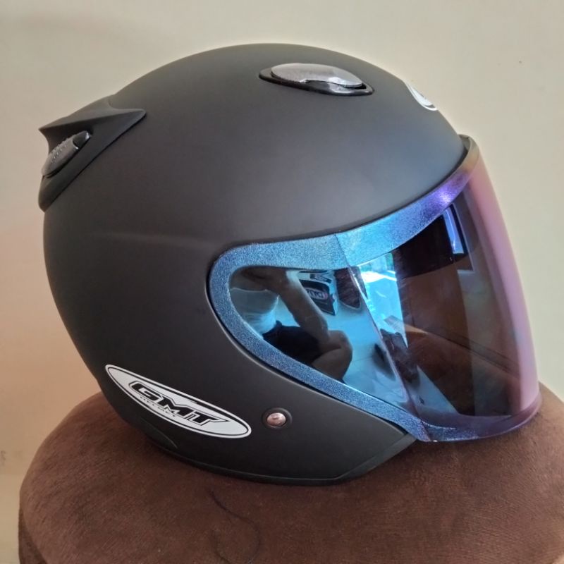 Jual helm Centro hitam doff kaca venom blue | Shopee Indonesia