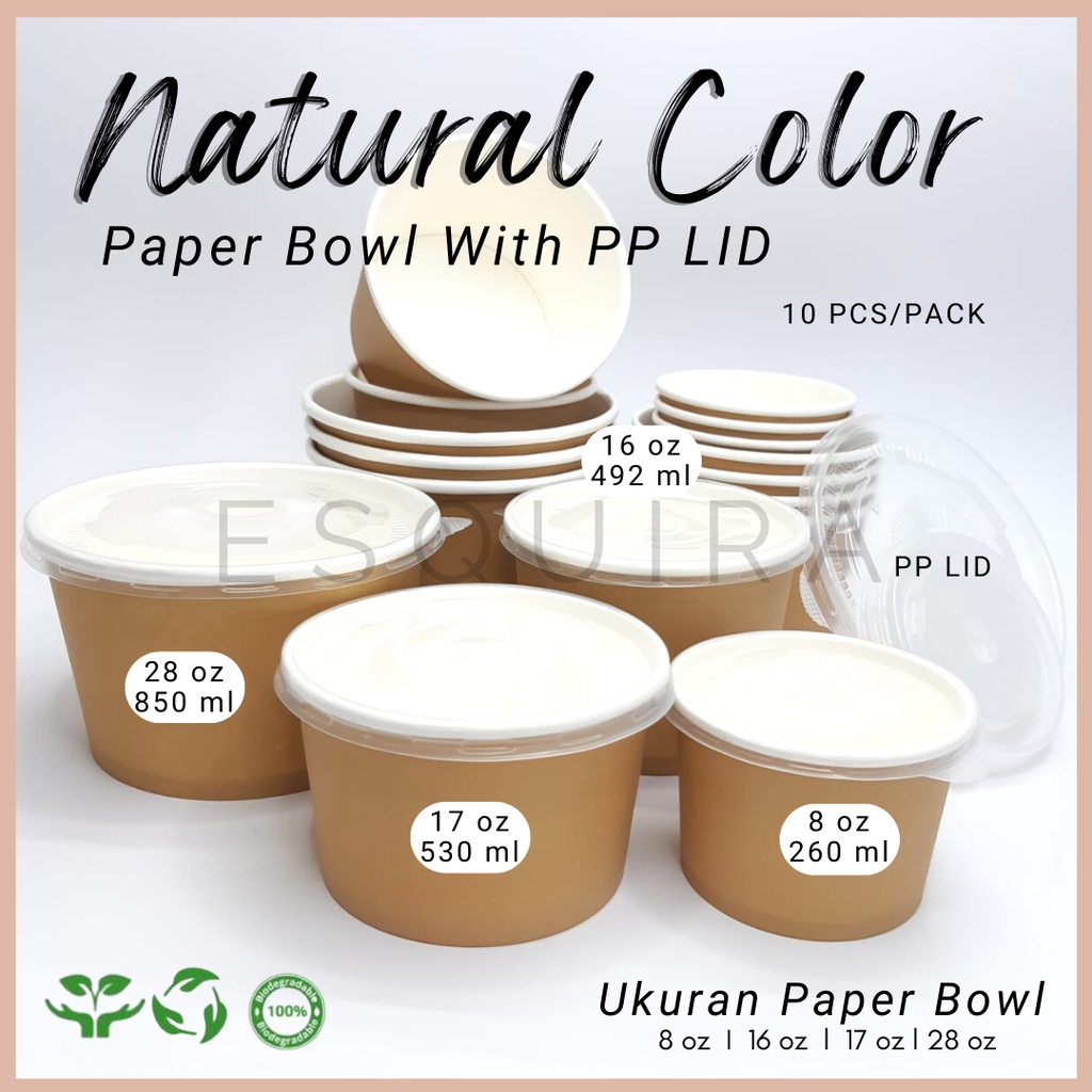 Jual Natural Color Brown Paper Bowl / Mangkok Kraft / 10 pcs | Shopee ...