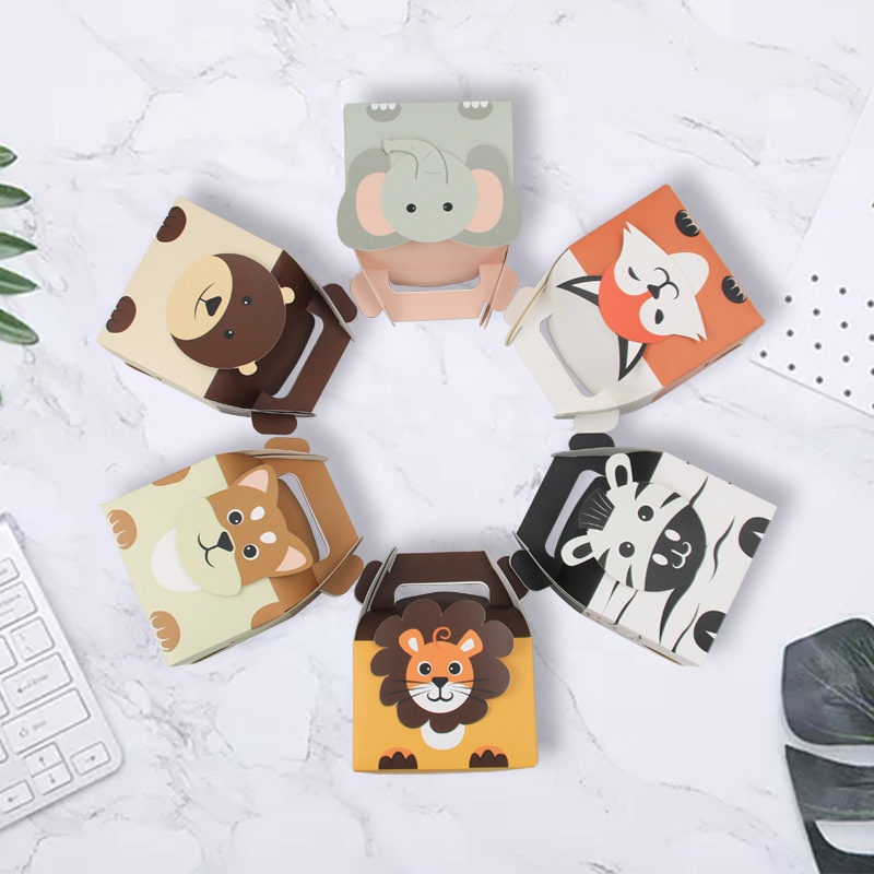 Jual KOTAK SOUVENIR ANAK ULANG TAHUN / ANIMAL SNACK BOX / TAS PERMEN ...