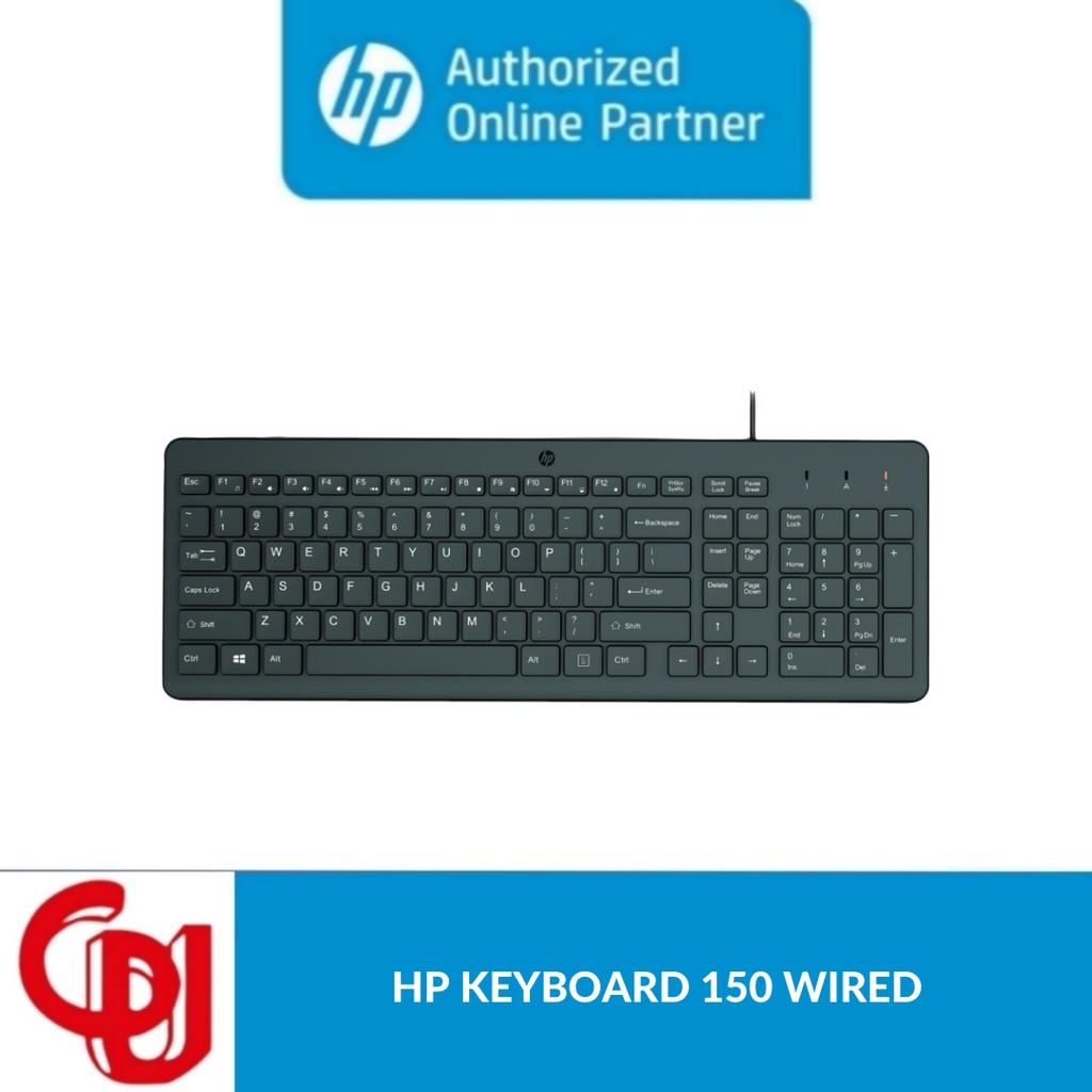 Jual HP 150 Wired Keyboard Slim Design Garansi Resmi | Shopee Indonesia