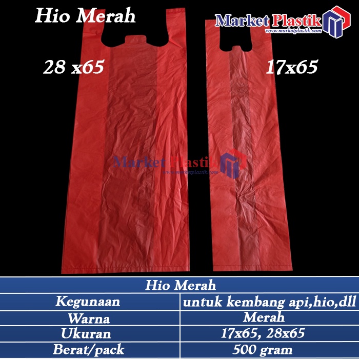 Jual Kantong Plastik Merah Panjang Hio / Kembang Api Ukuran 17x65 dan ...