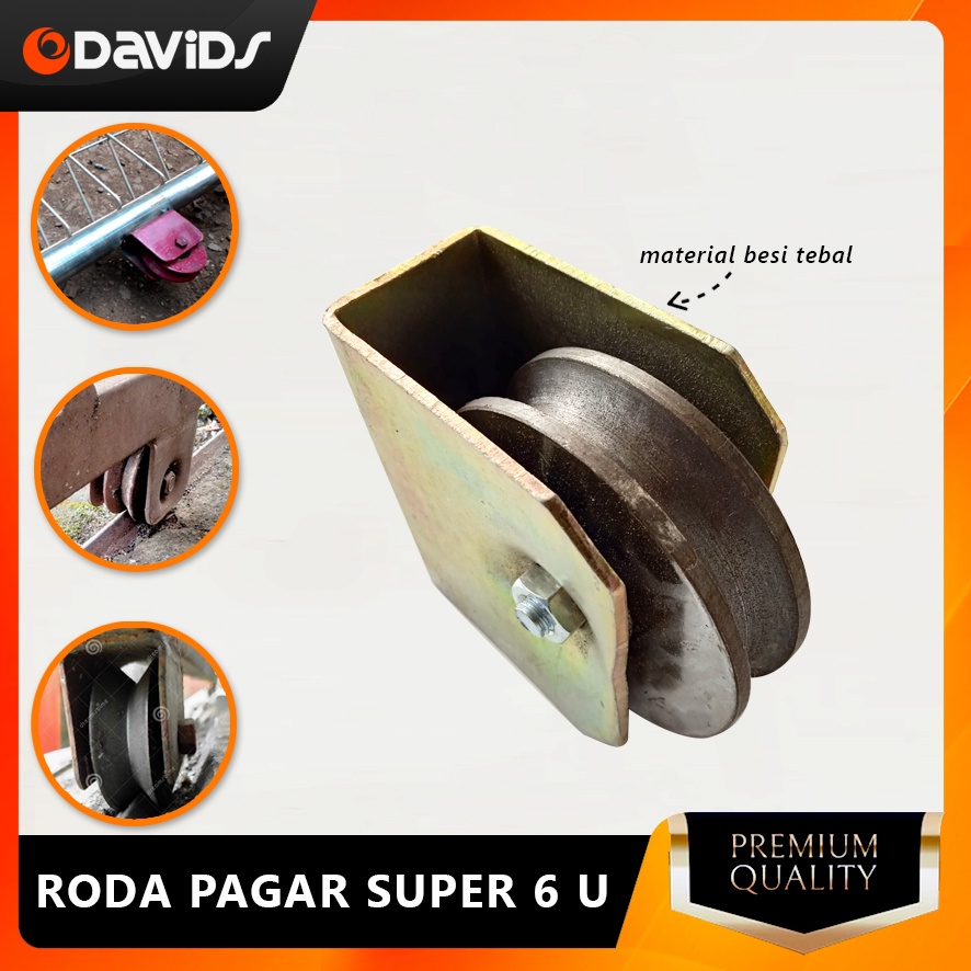 Jual Roda Pagar Besi Rumah Pintu Gerbang Baja Super 6cm U | Shopee ...