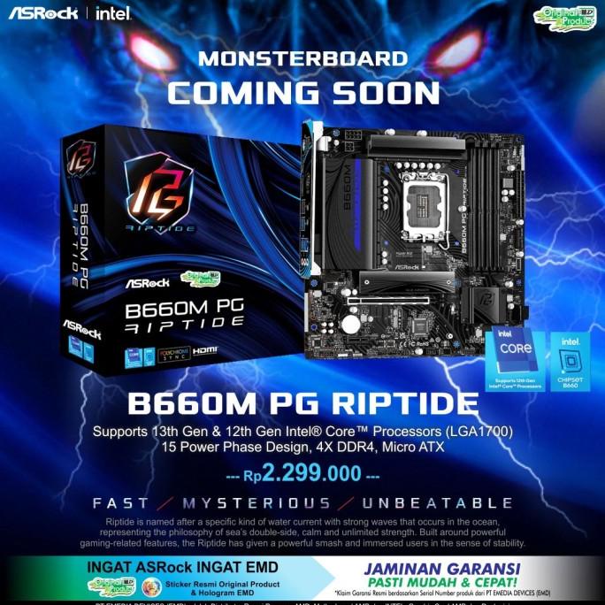 Jual ASROCK B660M PG RIPTIDE (DDR4, LGA1700) | Shopee Indonesia