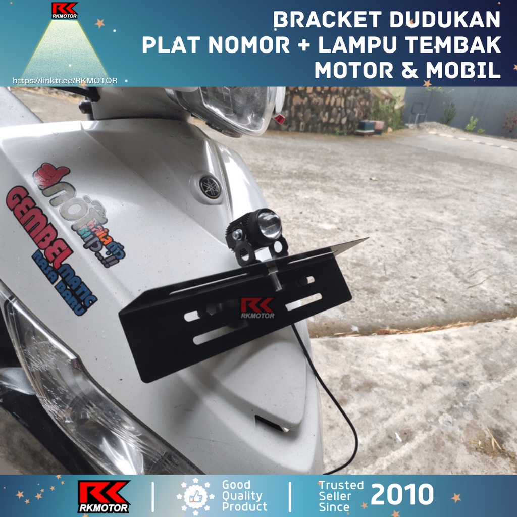 Jual Dudukan Lampu LED Bracket Tembak Braket Tanduk Bumper Plat Nomor ...