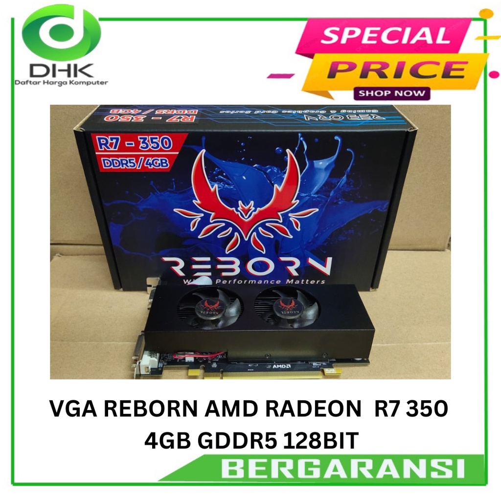 Jual VGA REBORN R7 350 4GB DDR5 128BIT | Shopee Indonesia