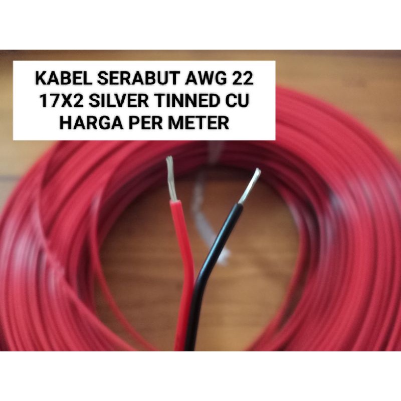 Jual KABEL SERABUT 22 AWG 17X2 MERAH HITAM TEMBAGA SILVER SNI PER METER | Shopee Indonesia