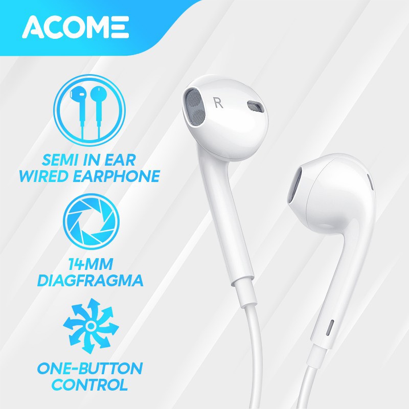 Jual ACOME AW01 Headset Stereo Sound Microphone Clear Audio Semi In Ear ...