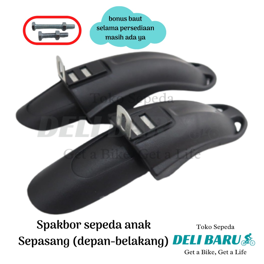 Jual Deli baru Spakbor hitam slebor sepeda anak ukuran 12, 16, 18 harga ...