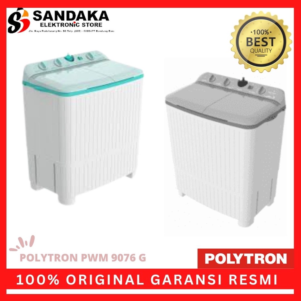 Jual Mesin Cuci Polytron 2Tabung Pwm9076 / Mesin Cuci Polytron 9Kg PWM ...
