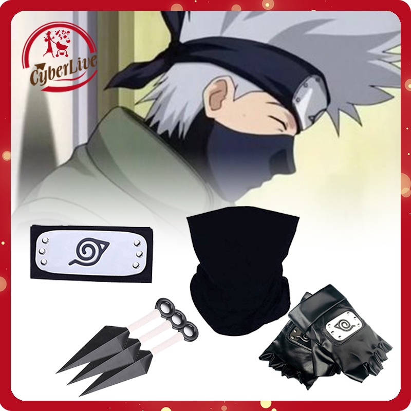 Jual Set Kakashi Cosplay Anime Naruto 7pcs Headband + Mask + Gloves ...