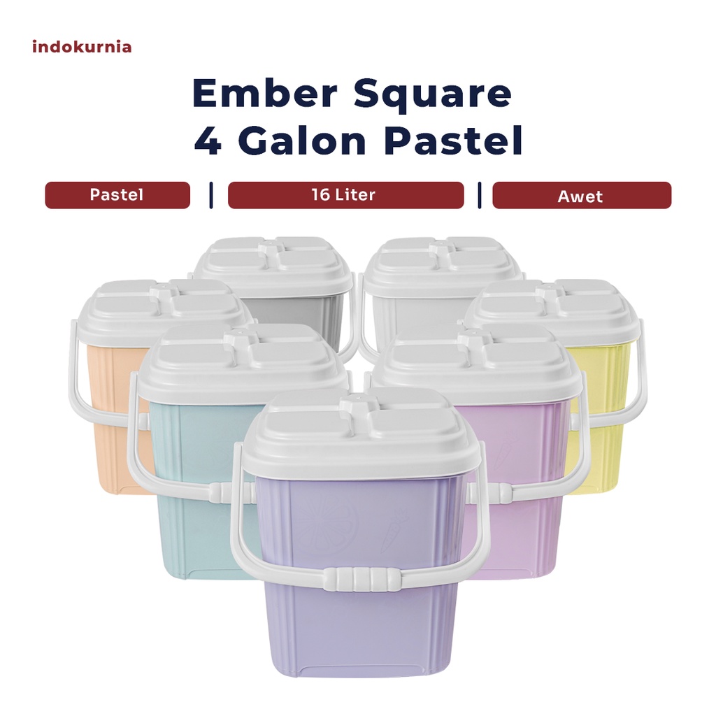 Jual Indokurnia Ember Square 4 Galon Pastel | Shopee Indonesia