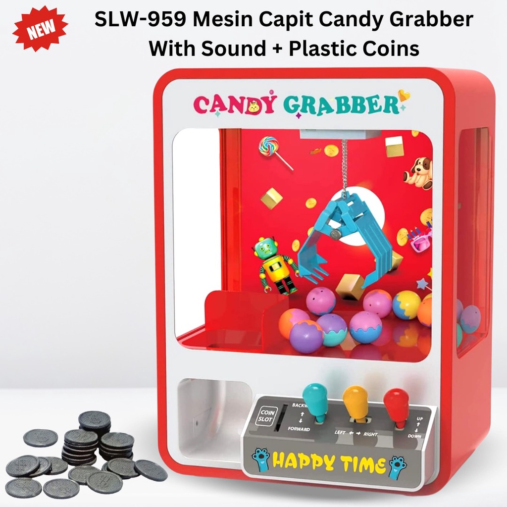 Jual SLW-959 MESIN CAPIT CANDY GRABBER WITH SOUND + PLASTIC COINS ...