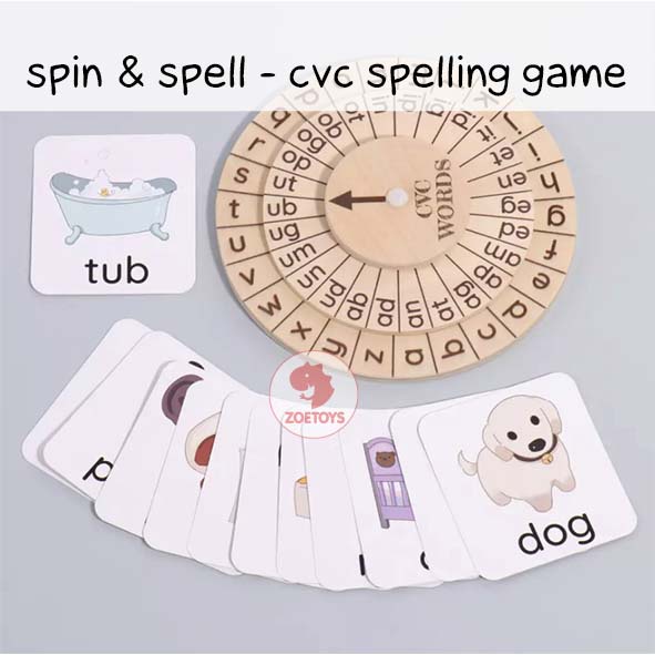 Jual Zoetoys Spin & Spell - CVC Spelling Game | Words Learning Game ...
