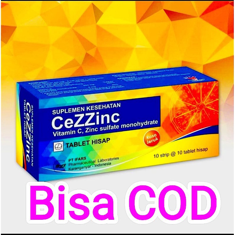 Jual CEZZINC BOX ISI 100 TABLET KUNYAH SUPLEMEN VITAMIN C & ZINC UNTUK ...