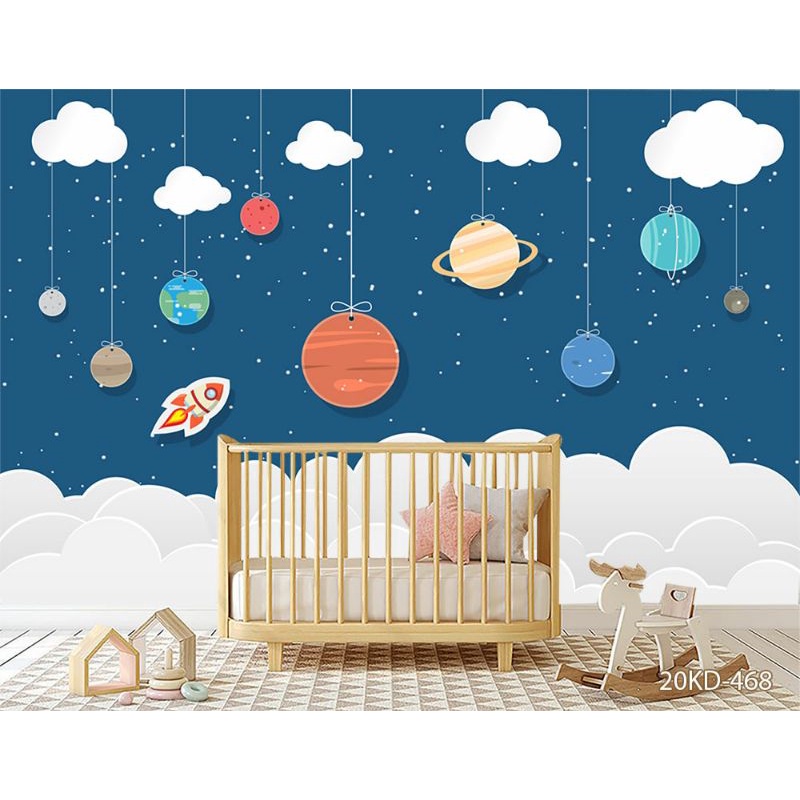 Jual Wallpaper Dinding Kamar Anak Tema Rocket Astronot-Wallpaper Tema ...