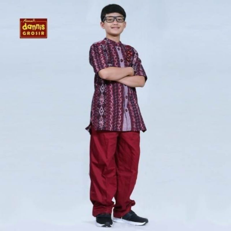 Jual Dannis Tenun Set Koko Merah 1 | Shopee Indonesia