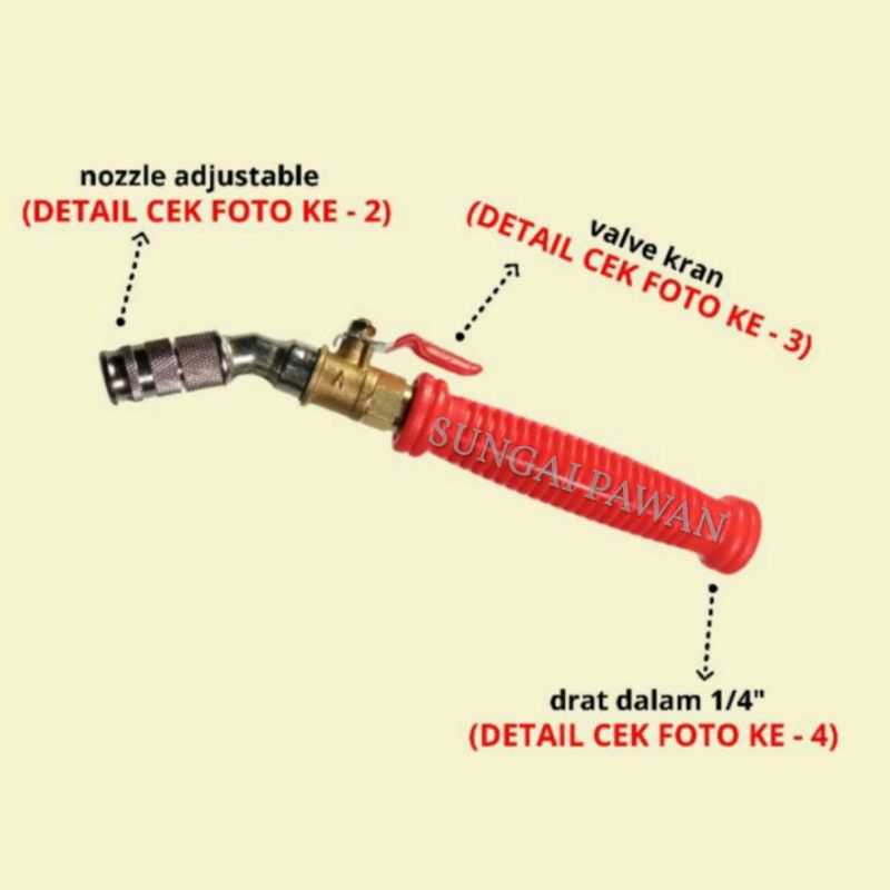 Jual nozzle sprayer semprotan ac nosel cuci motor mobil dengan valve ...