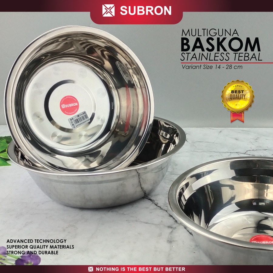 Jual Baskom stainless 20/22/24cm tebal multifungsi mangkok - SUBRON | Shopee Indonesia