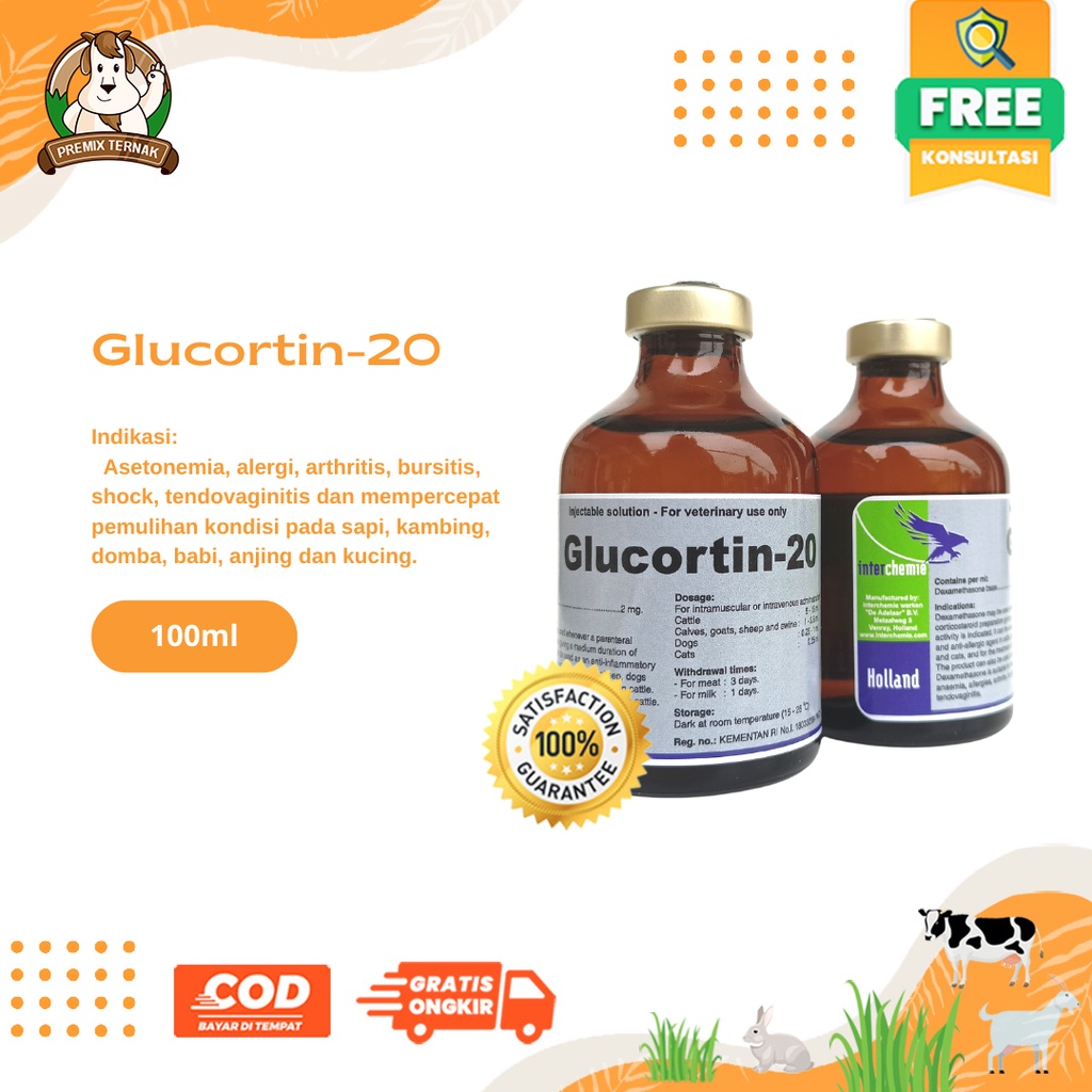 Jual GLUCORTIN 20 Vol 50 ml - Analgesik Anti inflamasi Antipiretik Sapi ...