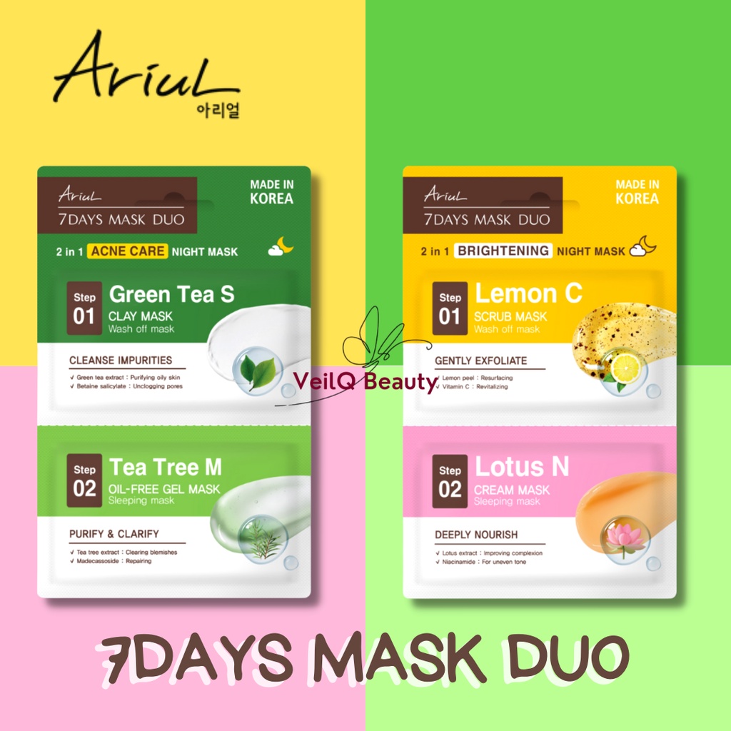 Jual Ariul 7Days Mask Duo 2 in 1 Night Mask Acne Care Brightening ...