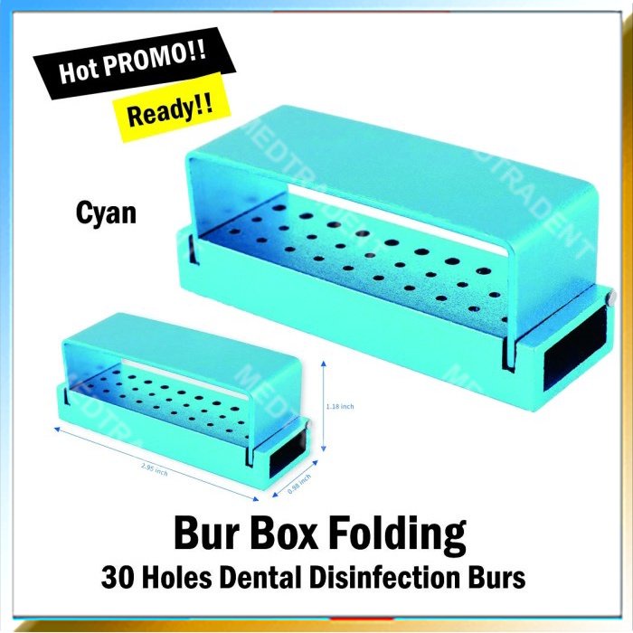Jual Dental Bur Burs Disinfection Box Alumunium Autoclave 30 Hole ...