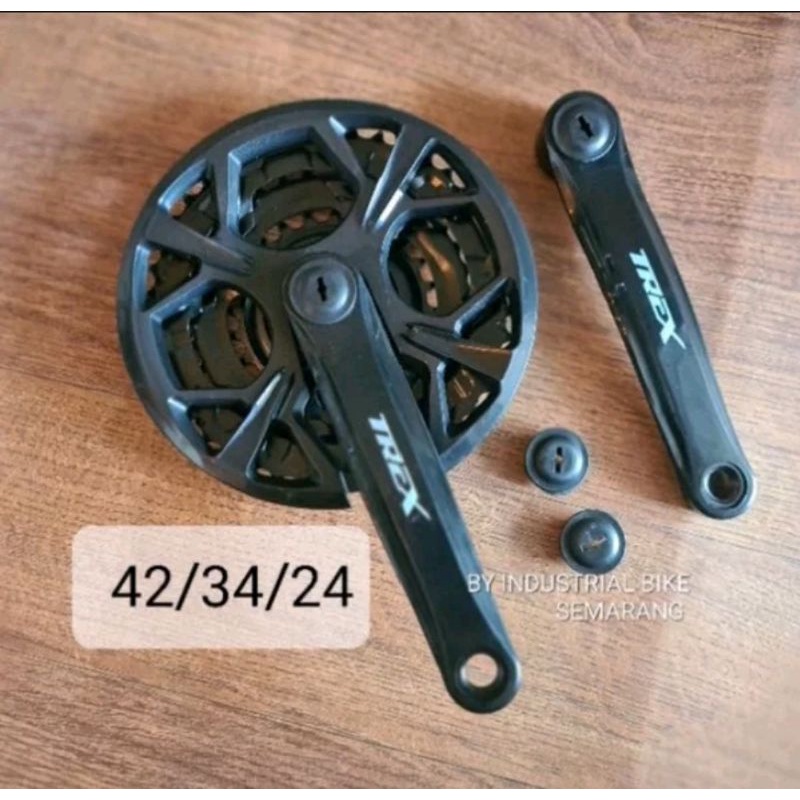 Jual ( CRANK 42T 34T 24T ) sepeda crank trex mtb triple speed 42 34 24 ...