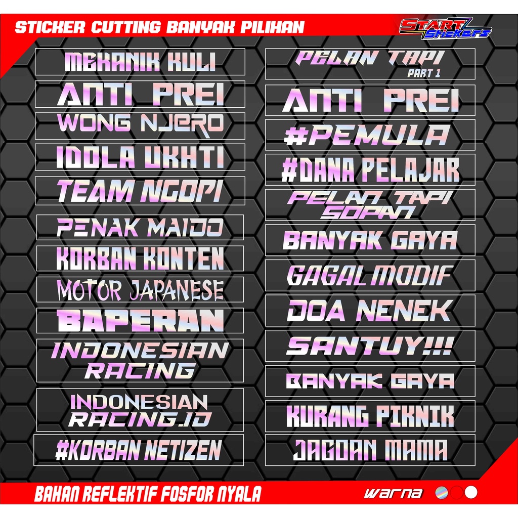 Jual STICKER CUTTING KATA KATA UNIK LUCU VIRAL BUCIN MUTIARA HITS ...