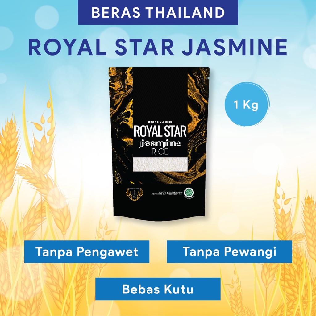 Jual ROYAL STAR JASMINE Rice (Beras Melati THAILAND) 1 kg | Shopee ...