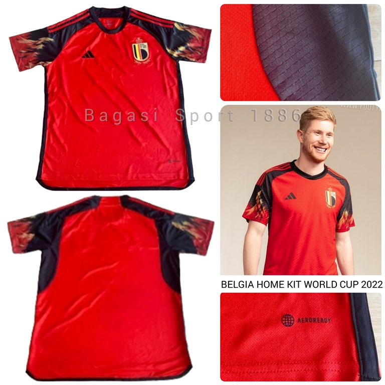 Jual Jersey Baju Bola Negara Belgia Home Kit Kandang Piala Dunia Katar ...