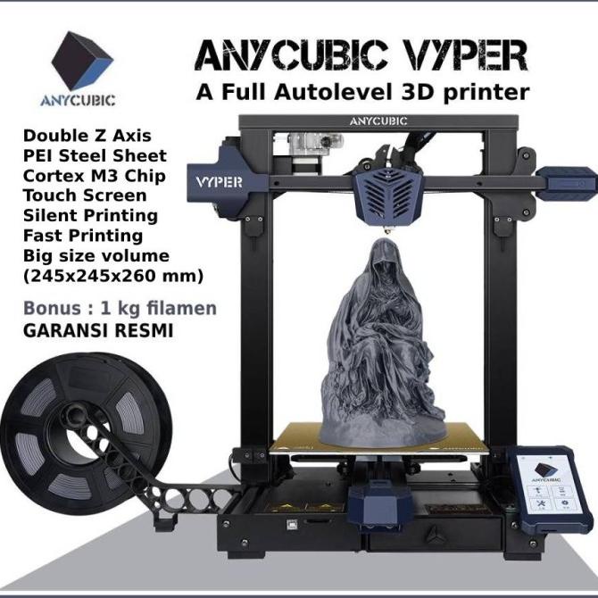 Jual Anycubic Vyper Printer 3D Cortex M3, Full Autolevel, Silent Printing | Shopee Indonesia