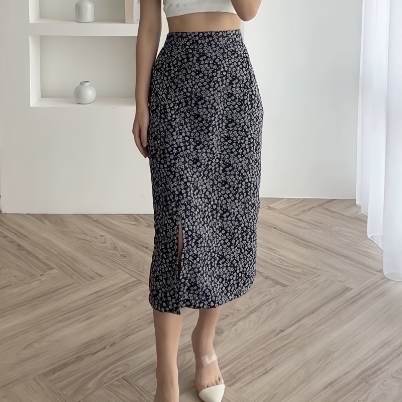 Jual MONELLY - Nam Korean Skirt (Rok Midi Korea | Rok Katun Linen | Rok ...