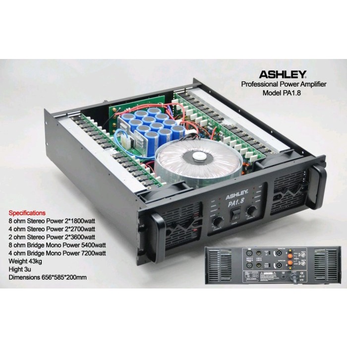 Jual :>:>:>:>] Power Ampli Subwoofer Amplifier Ashley PA 1.8 Original 2 ...