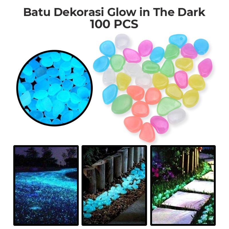 Jual IMOS Batu Hias Aquarium Tanaman Taman 100 PCS Glow In The Dark ...